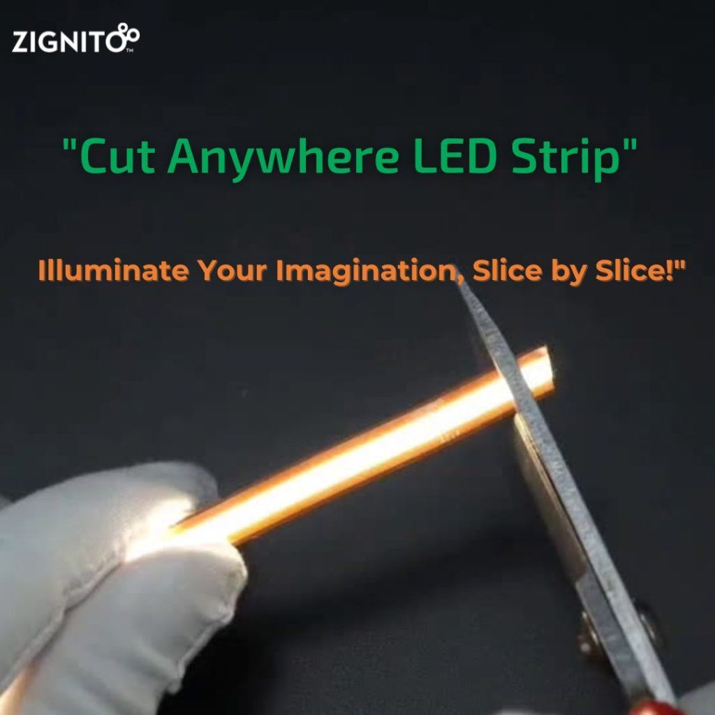 Cuttable Anywhere High-Density 24V COB LED Strip Light - 528 LEDs, 1100 ...